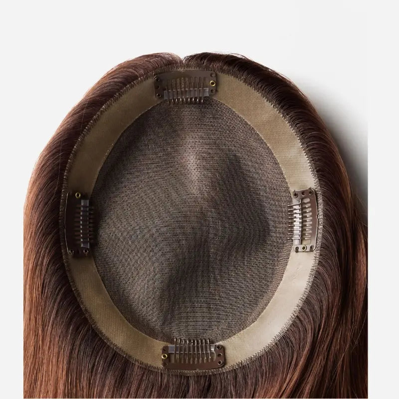 4*5 inches Mono Base Blonde Hair Toppers With Root Human Hair Topper W ...