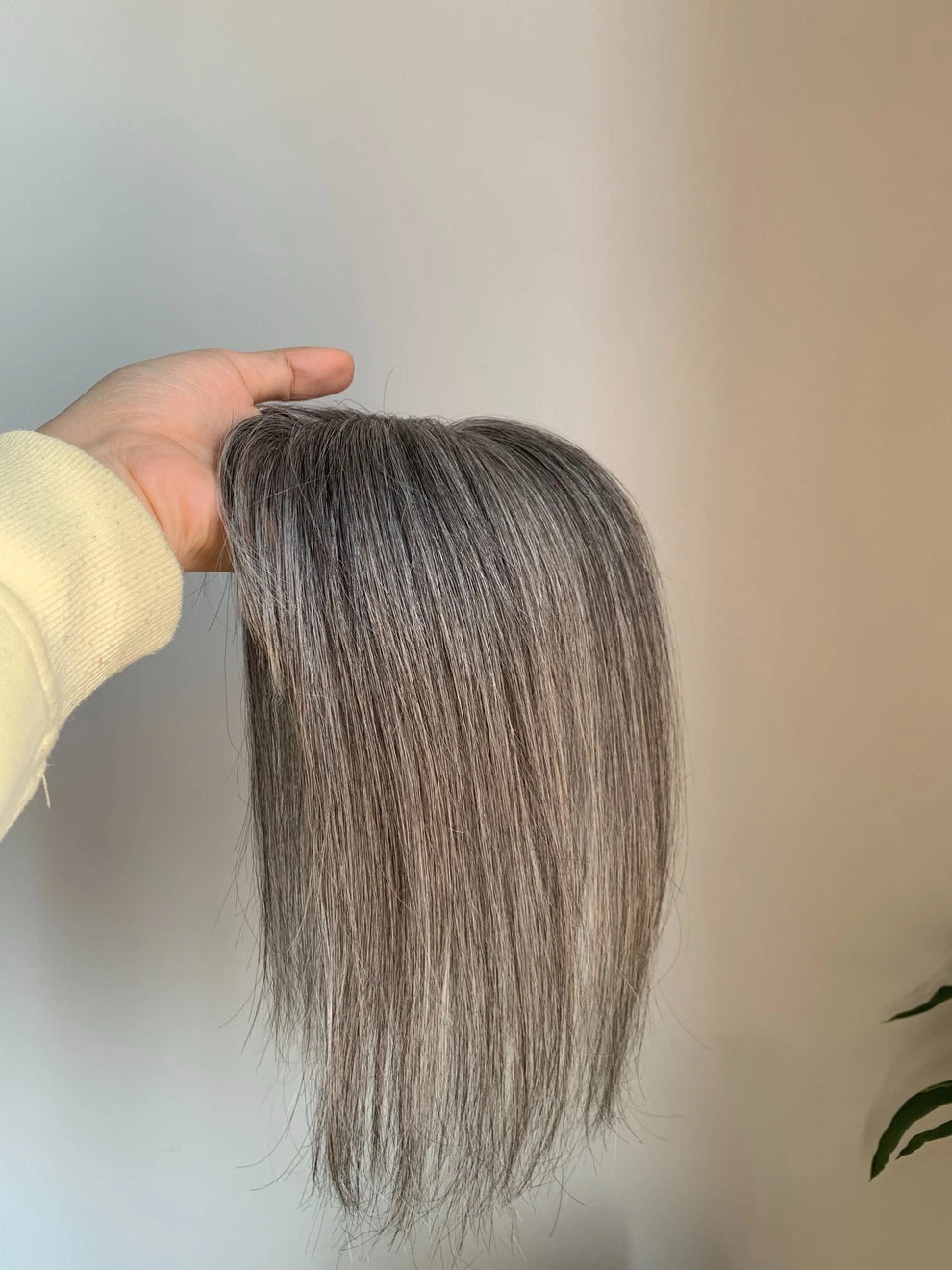 10*12CM 100% Virgin Remy Light Silver Mono Base Human Hair Toppers Wit ...