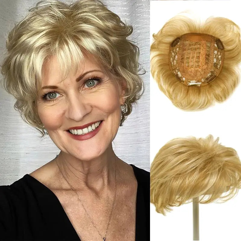 Stunning Summer Short Wiglets with a little Wavy Hair Topper for Women ...